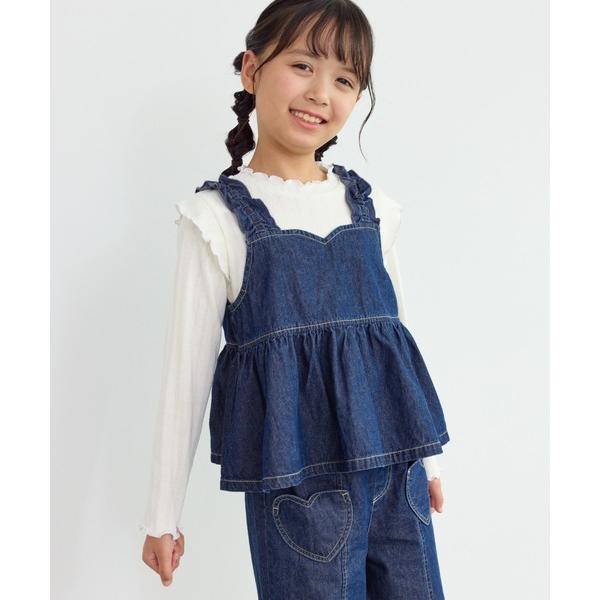 ZOZO問い合わせ番号:103315707ショップ:ROPE' PICNIC，ロぺピクニックブランド:ROPE' PICNIC，ロペピクニック商品名:【KIDS/キッズ】ハートカットデニムビスチェカテゴリ:トップス>キャミソールブラン...