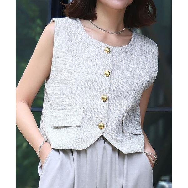 『セール実施中』参考価格：4，990円発売時期：2025年03月コンディション：A（使用感なし）数回使用した程度で使用感が感じられないアイテム参考商品名：ゴールドボタンツイードベスト ジレ参考品番：ap-to-xsy-2071【商品に関する...