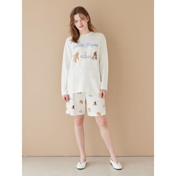 ZOZO問い合わせ番号:103351780ショップ:gelato pique，ジェラート　ピケブランド:gelato pique，ジェラートピケ商品名:【UNISEX】プレイフルDOG柄ハーフパンツカテゴリ:ルームウェア>ルームウェア...