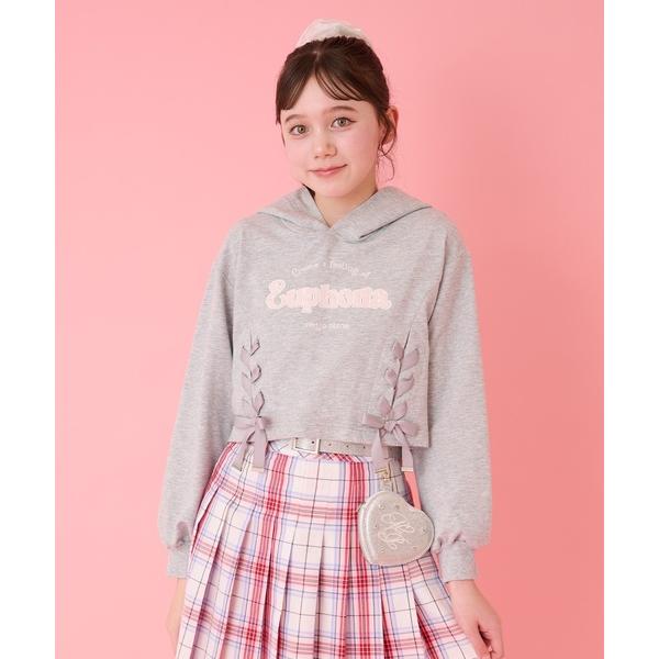 ZOZO問い合わせ番号:103351936ショップ:NARUMIYA ONLINE，ナルミヤ オンラインブランド:mezzo piano Junior，メゾピアノジュニア商品名:レースアップショート丈パーカ＆タンクトップセットカテゴリ:トッ...