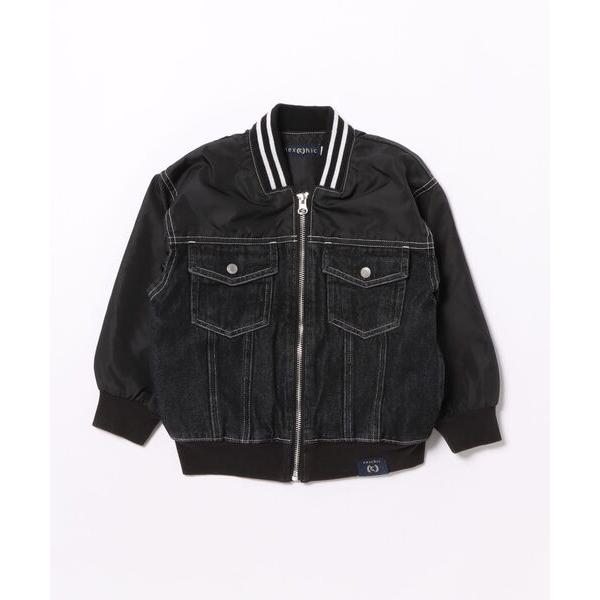 ZOZO問い合わせ番号:103352094ショップ:BEBE ONLINE STORE，ベベ オンラインストアブランド:nexchic，ネクシック商品名:タフタｘデニムドッキングブルゾン(110~150cm)カテゴリ:ジャケット/アウター&...