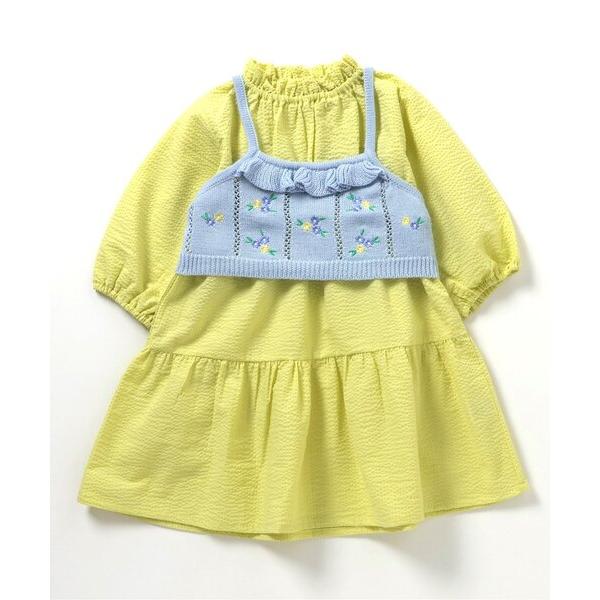 ZOZO問い合わせ番号:103352116ショップ:F.O.Online Store，エフオーオンラインストアブランド:apres les cours，アプレレクール商品名:ニットビスチェ＆襟フリルワンピース2Pセット_ジュニア対応カテゴリ...