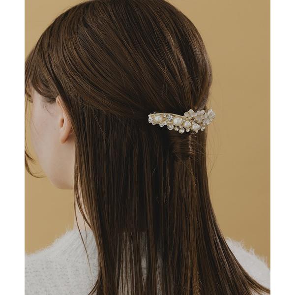 『タイムセール実施中』ZOZO問い合わせ番号:103352855ショップ:perky room，パーキールームブランド:LA MUe，ラミュー，perky room，パーキールーム商品名:【LA MUE】ビジュー×パール フラワー バレッタ...