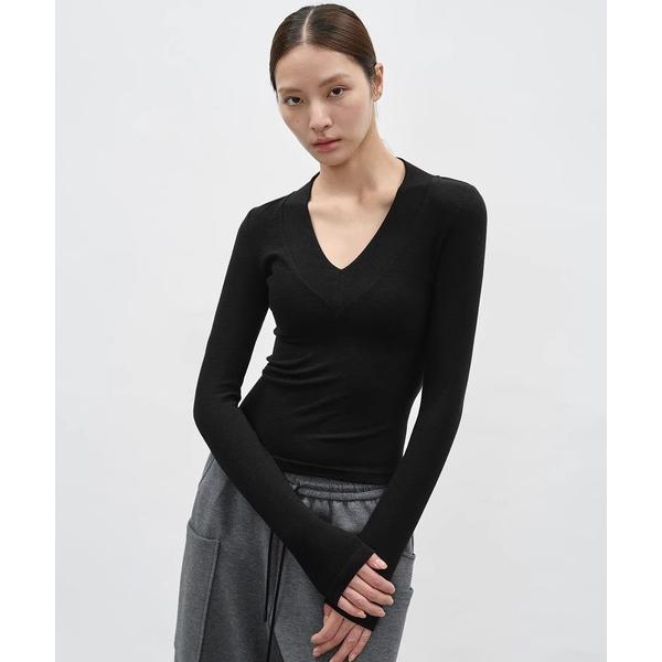 『タイムセール実施中』ZOZO問い合わせ番号:103353545ショップ:chuclla，チュクラブランド:EIGHTHMONTH，エイスマンス，Fano Studios，ファノ ストゥディオズ商品名:ディープVネックフィットトップス EM...