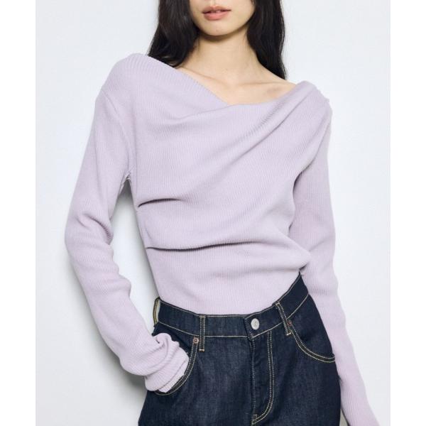 『セール実施中』ZOZO問い合わせ番号:103354102ショップ:AZUL BY MOUSSY，アズールバイマウジーブランド:AZUL BY MOUSSY，アズールバイマウジー商品名:ドレープ長袖ニットトップスカテゴリ:トップス>ニ...