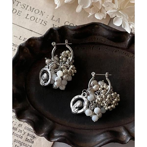 ※このアイテムは返品・交換対象外商品です。ZOZO問い合わせ番号:103354344ショップ:TONE，トーンブランド:tone，トーン商品名:【mallelabrocante/マルラブロカント】天然石とヴィンテージメダイの着せ替えフープピ...