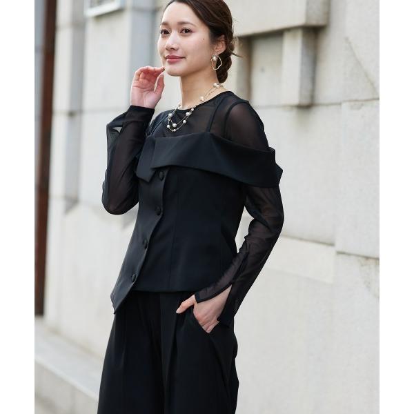 『タイムセール実施中』ZOZO問い合わせ番号:103354357ショップ:nissen，ニッセンブランド:Jolie et Jolie，ジョリーエジョリー商品名:オフショルペプラムトップス×ワイドパンツカテゴリ:ワンピース/ドレス>パ...