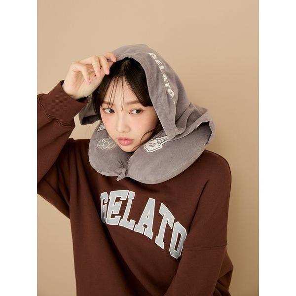 ZOZO問い合わせ番号:103354861ショップ:gelato pique，ジェラート　ピケブランド:gelato pique Sleep，ジェラートピケスリープ商品名:【トラベルグッズ】【Sleep】フード付きネックピロー 巾着付きカテ...