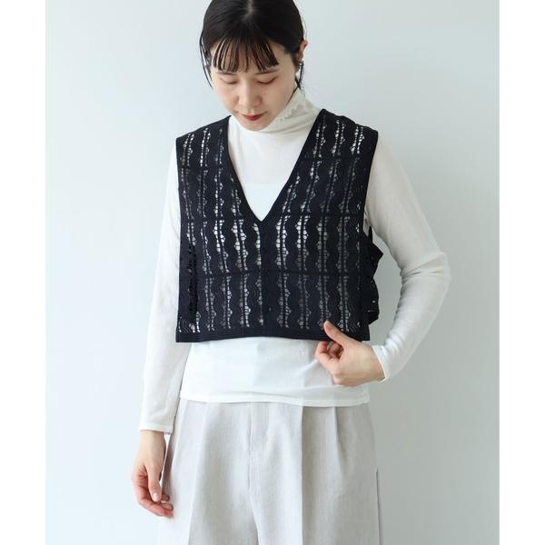 ZOZO問い合わせ番号:103354998ショップ:bulle de savon，ビュルデサボンブランド:yuni，ユニ　，bulle de savon，ビュルデサボン商品名:Cotton/wave lace vestカテゴリ:トップス&g...