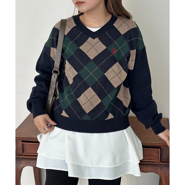 ZOZO問い合わせ番号:103355048ショップ:CPCM，シーピーシーエムブランド:U.S. POLO ASSN.，ユーエスポロアッスン，CPCM，シーピーシーエム商品名:【U.S. POLO ASSN.】Vネックスウェットライクニット...