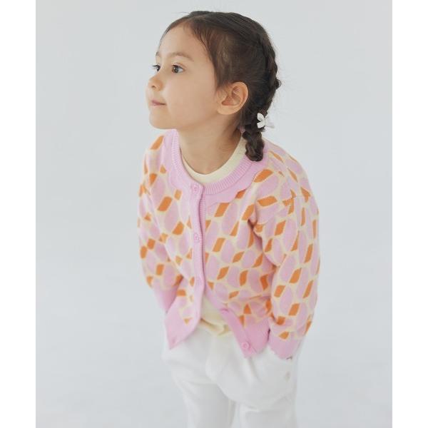 『セール実施中』ZOZO問い合わせ番号:103355541ショップ:moimoln，モイモルンブランド:moimoln，モイモルン商品名:幾何学柄ピンク長袖ニットカーディガンカテゴリ:トップス>カーディガン/ボレロブランド品番:M26...