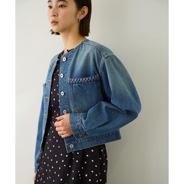 『セール実施中』ZOZO問い合わせ番号:103355567ショップ:ROPE'，ロぺブランド:ROPE'，ロペ商品名:ノーカラーデニムジャケット(岡山デニム)/セットアップ対応・イージーケアカテゴリ:ジャケット/アウター>デニムジャケ...