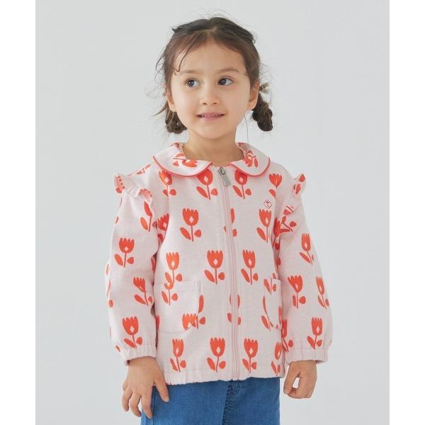 『セール実施中』ZOZO問い合わせ番号:103355611ショップ:moimoln，モイモルンブランド:moimoln，モイモルン商品名:総柄チューリップフリル長袖コットン混ジャケットカテゴリ:ジャケット/アウター>ブルゾンブランド品...