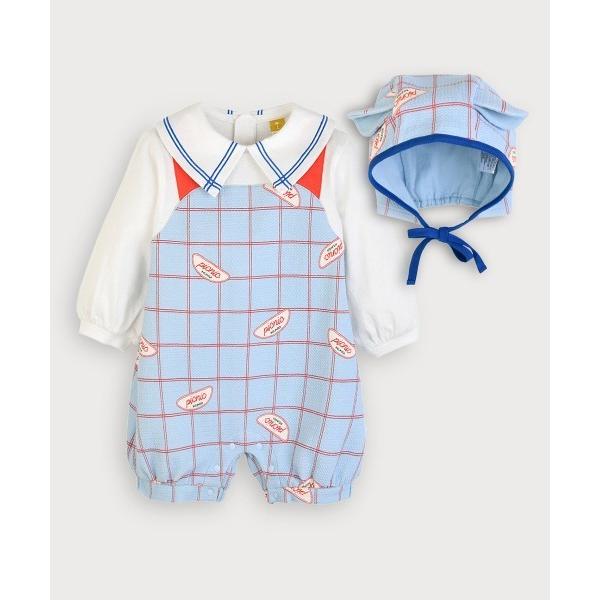 ※このアイテムは返品・交換対象外商品です。ZOZO問い合わせ番号:103355697ショップ:moimoln，モイモルンブランド:moimoln，モイモルン商品名:【2点セット】Picnicチェック長袖ショートカバーオール＆帽子カテゴリ:マ...