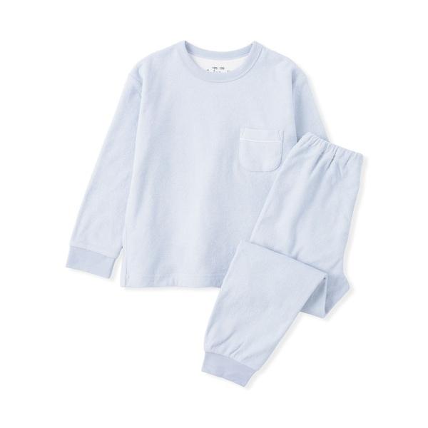 ZOZO問い合わせ番号:103355831ショップ:無印良品，ムジルシリョウヒンブランド:無印良品，ムジルシリョウヒン商品名:キッズ　着るタオル　両面パイル　長袖ルームウェアセットカテゴリ:ルームウェア>ルームウェア/パジャマブランド...