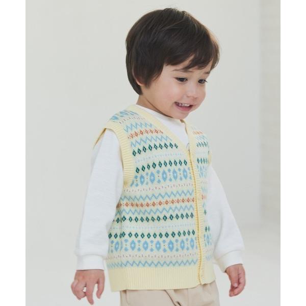 ZOZO問い合わせ番号:103355841ショップ:moimoln，モイモルンブランド:moimoln，モイモルン商品名:カラフルウェーブ柄ニットベストカテゴリ:トップス>ベストブランド品番:M261VEB03P素材:本体：アクリル5...