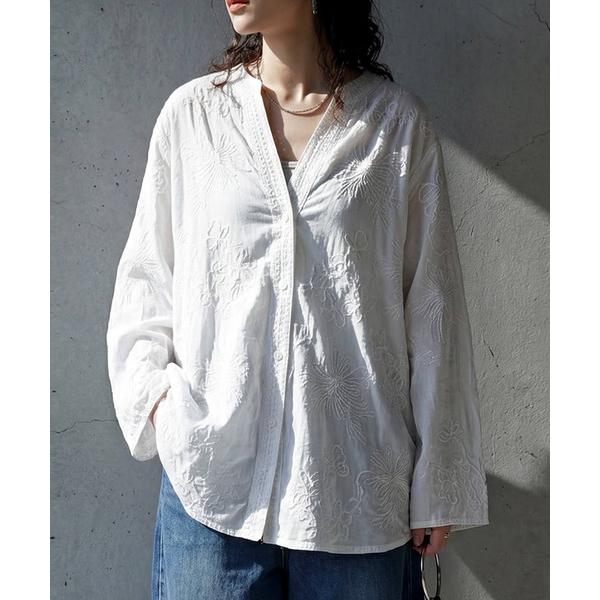ZOZO問い合わせ番号:103355926ショップ:antiqua，アンティカブランド:antiqua，アンティカ商品名:刺繍 シアーシャツ カーディガンカテゴリ:トップス>カーディガン/ボレロブランド品番:ANS-00030素材:表...