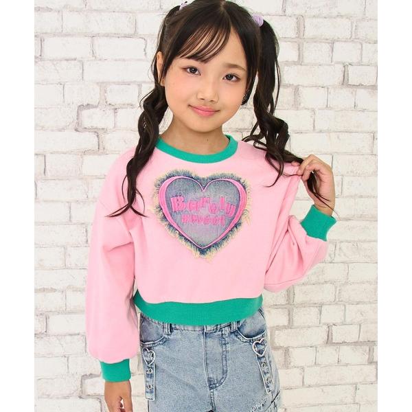 ZOZO問い合わせ番号:103355966ショップ:ANAP，アナップブランド:ANAP kids，アナップキッズ商品名:ハート デニムワッペン 配色 スウェット  トレーナーカテゴリ:トップス>その他トップスブランド品番:423-3...