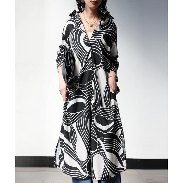 ZOZO問い合わせ番号:103356154ショップ:antiqua，アンティカブランド:antiqua，アンティカ商品名:幾何学柄 シャツワンピースカテゴリ:ワンピース/ドレス>シャツワンピースブランド品番:PA-03871素材:本体...