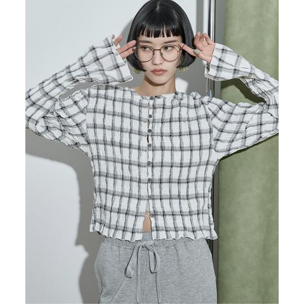 ZOZO問い合わせ番号:103357651ショップ:Auntie Rosa，アンティローザブランド:THE YOn，ザヨン商品名:2WAYチェックシャーリングフリルブラウスカテゴリ:トップス>シャツ/ブラウスブランド品番:TY0000...