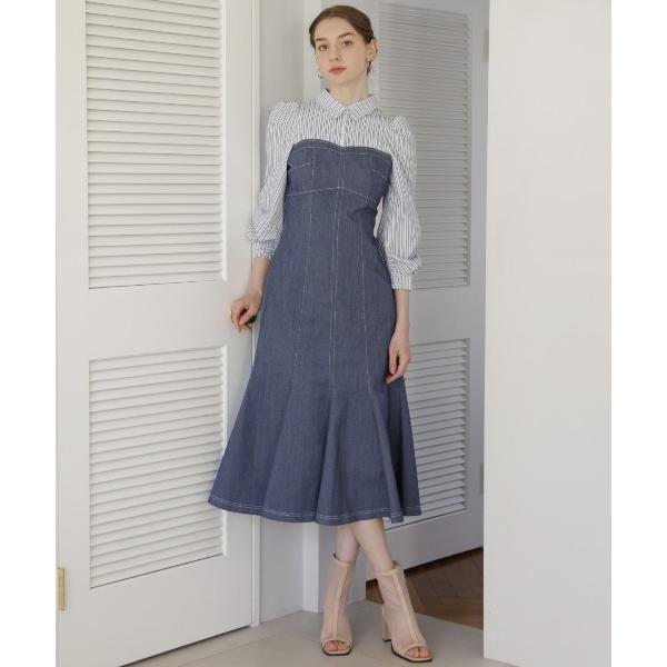 『セール実施中』参考価格：17，600円発売時期：2024年02月コンディション：B（目立つ使用感なし）使用感が少ない、または気にならないアイテム全体的：保管上のにおい、型崩れ参考商品名：デニムライクヨーク切替シャツワンピース参考品番：20...