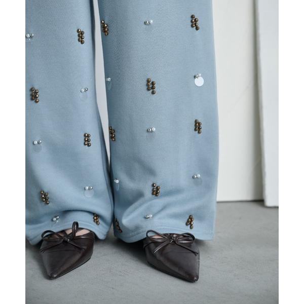 ZOZO問い合わせ番号:103371988ショップ:Auntie Rosa，アンティローザブランド:THE YOn，ザヨン商品名:ビジューデザインスウェットイージーパンツカテゴリ:パンツ>スウェットパンツブランド品番:TY000004...