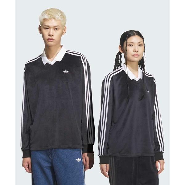 ZOZO問い合わせ番号:103393035ショップ:adidas，アディダスブランド:adidas，アディダス，adidas Originals，アディダスオリジナルス商品名:ベロア長袖ポロシャツ / アディダスオリジナルス adidas ...
