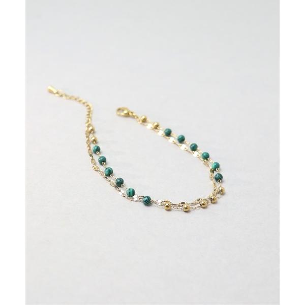 ZOZO問い合わせ番号:103393108ショップ:KU-CROISSANT，クークロワッサンブランド:ieLS，イエルズ商品名:金属アレルギー対応「ieLS」ステンレス　天然石2連ブレスレットカテゴリ:アクセサリー>ブレスレットブラ...