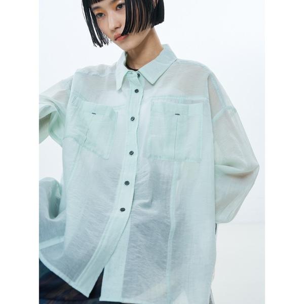 ZOZO問い合わせ番号:103393882ショップ:Abahouse Devinette，アバハウス　ドゥヴィネットブランド:NOMINE，ノミネ商品名:オーバーサイズ シアーシャツカテゴリ:トップス>シャツ/ブラウスブランド品番:3...