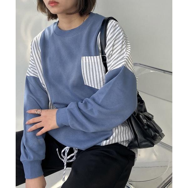 『セール実施中』ZOZO問い合わせ番号:103394919ショップ:AS KNOW AS PLUS，アズノゥアズプラスブランド:AS KNOW AS plus，アズノゥアズプラス商品名:◯異素材切り替え 胸ポケット付き 裾リボンプルオーバー...