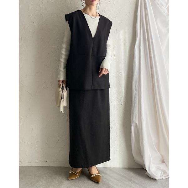 『タイムセール実施中』ZOZO問い合わせ番号:103394924ショップ:wears，ウェアーズブランド:She's Closet，シーズクローゼット商品名:Ｖネックベスト＆ストレートスカートスーツセットアップカテゴリ:ジャケット/アウター...