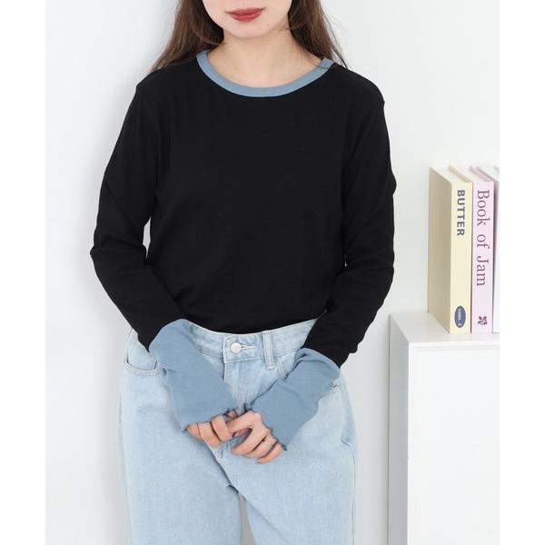 ZOZO問い合わせ番号:103395906ショップ:FUNALIVE，ファンアライブブランド:Quelle Chance，ケルシャンス，FUNALIVE，ファンアライブ商品名:袖配色切替クルーネックＴシャツ 長袖カテゴリ:トップス>T...