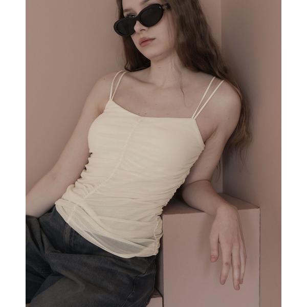 ZOZO問い合わせ番号:103395920ショップ:LIAN，リアンブランド:Mili affinity，ミリアフィニティー商品名:カップ付きギャザーデザインキャミソールカテゴリ:トップス>キャミソールブランド品番:243-071M9...