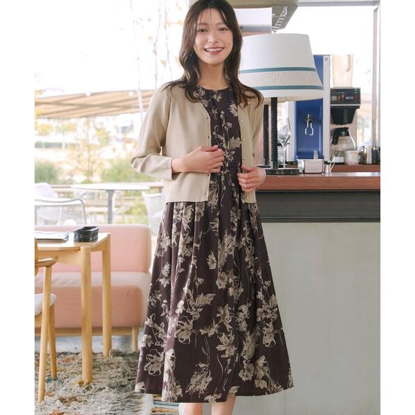 ZOZO問い合わせ番号:103396210ショップ:Tiaclasse，ティアクラッセブランド:Tiaclasse，ティアクラッセ商品名:【2点セット】ニットボレロ＋花柄ワンピースセットカテゴリ:ジャケット/アウター>セットアップブラ...