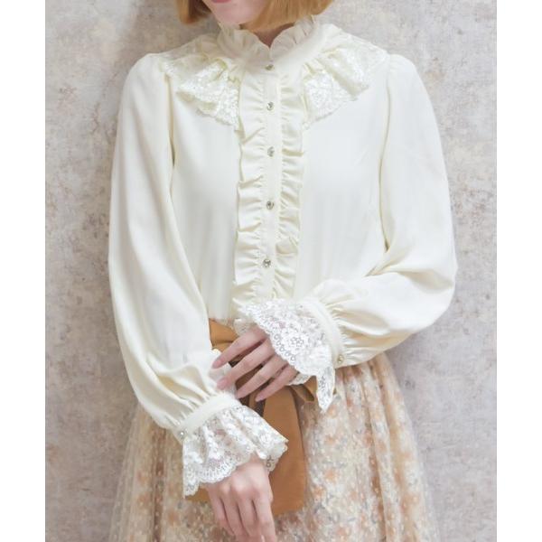 ZOZO問い合わせ番号:103396264ショップ:axes femme，アクシーズファムブランド:axes femme，アクシーズファム商品名:レースフリルブラウスカテゴリ:トップス>シャツ/ブラウスブランド品番:TY91X217素...