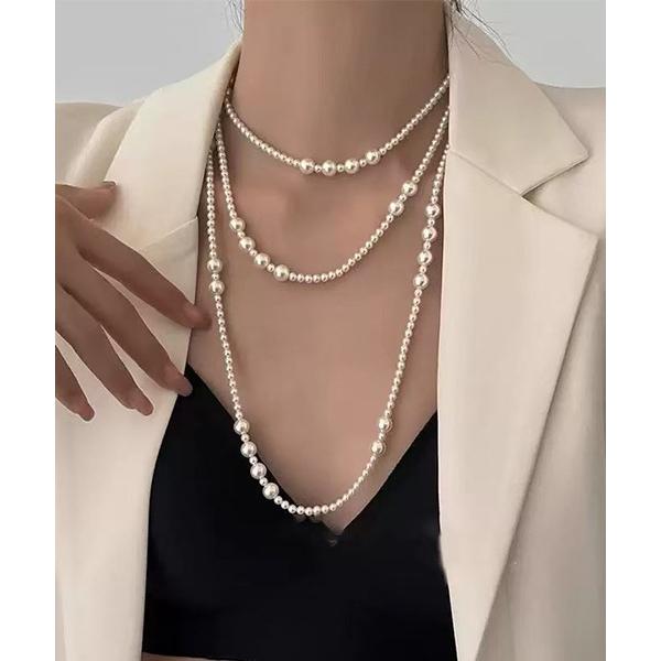 ZOZO問い合わせ番号:103396389ショップ:realize，レアリゼブランド:ARCHIVER，アーカイバ商品名:【Bz】パールビーズ マルチWAYレイヤードネックレス / 2連・3連アレンジ チョーカー対応 レディース（DAY）カ...