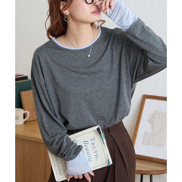 ZOZO問い合わせ番号:103396606ショップ:MONO-MART，モノマートブランド:MONO-MART，モノマート商品名:【anyway.シリーズ】レイヤード デザイン フローティ シアー トップス / スマートウォッシュ＆接触冷感...