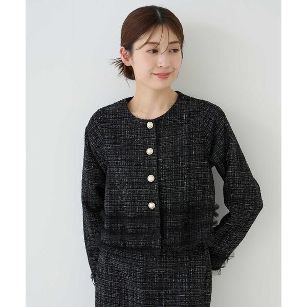 『セール実施中』ZOZO問い合わせ番号:103434025ショップ:JAYRO，ジャイロブランド:Jayro，ジャイロ商品名:チュールフリル使いツィードジャケットカテゴリ:ジャケット/アウター>ノーカラージャケットブランド品番:202...