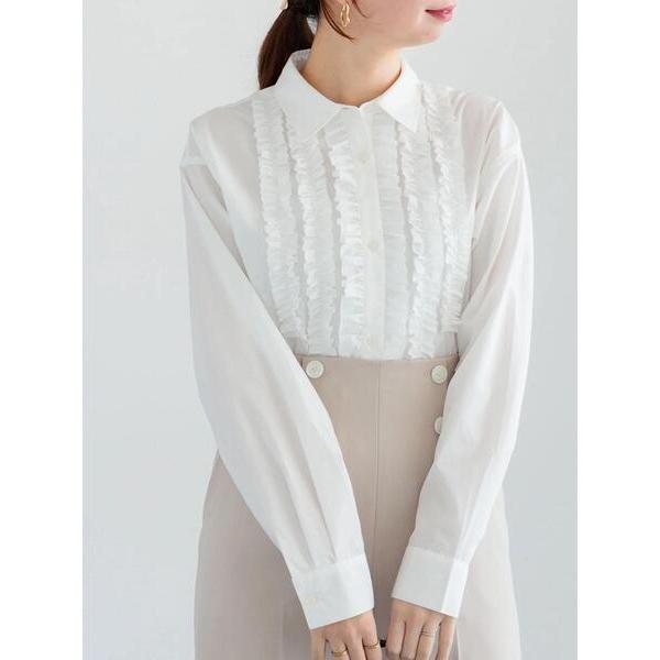 ZOZO問い合わせ番号:103434096ショップ:Te chichi，テチチブランド:Te chichi，テチチ商品名:フロントフリルシャツ《2026 spring catalog item》カテゴリ:トップス>シャツ/ブラウスブラ...