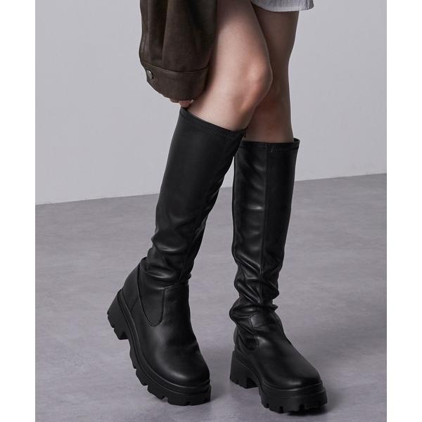 参考価格：4，960円発売時期：2024年09月コンディション：C（やや使用感あり）使用感があり、やや気になる傷や汚れがあるアイテム表面：剥げ参考商品名：【nui nullu】ラウンドトゥボリュームソールストレッチロングブーツ参考品番：NU...