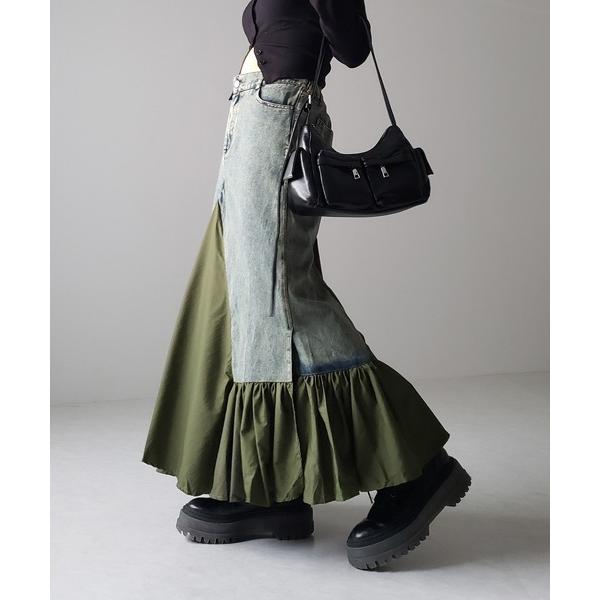 『タイムセール実施中』参考価格：5，940円発売時期：2023年09月コンディション：A（使用感なし）数回使用した程度で使用感が感じられないアイテム参考商品名：【 ３color 】異素材ドッキングスリットロングデニムスカート参考品番：B01...