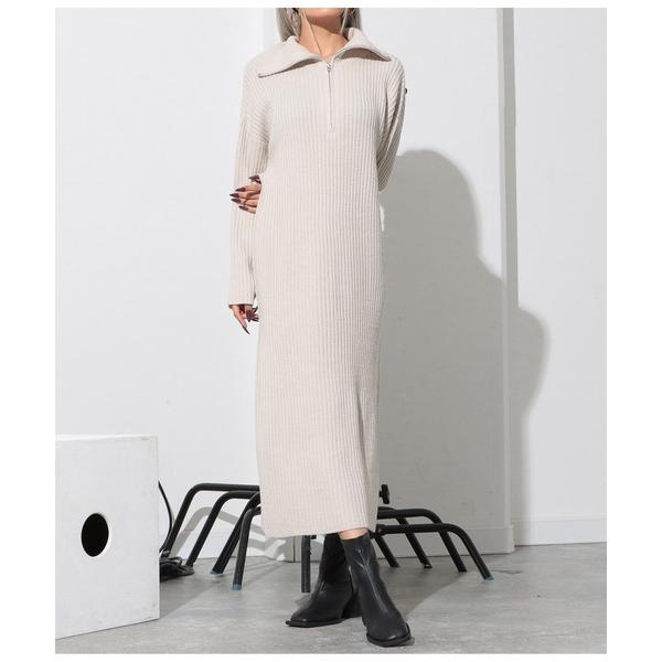 『タイムセール実施中』参考価格：5，940円発売時期：2023年10月コンディション：B（目立つ使用感なし）使用感が少ない、または気にならないアイテム全体的：毛玉参考商品名：ハーフジップロングリブニットワンピース参考品番：497-2599【...