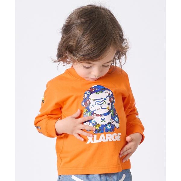 ZOZO問い合わせ番号:103470124ショップ:X-girl Stages，エックスガール ステージスブランド:XLARGE KIDS，エクストララージキッズ商品名:車柄ファニーゴリラ 長袖Tシャツカテゴリ:トップス>Tシャツ/カ...