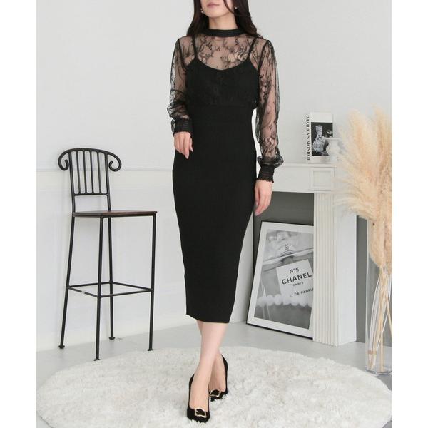 『セール実施中』参考価格：8，900円発売時期：2023年02月コンディション：D（傷・汚れあり）傷や汚れがあるが使用には問題ないアイテム袖口：ほつれ全体的：毛玉参考商品名：ロング丈・レースドッキングタイトニットワンピース/23017参考品...