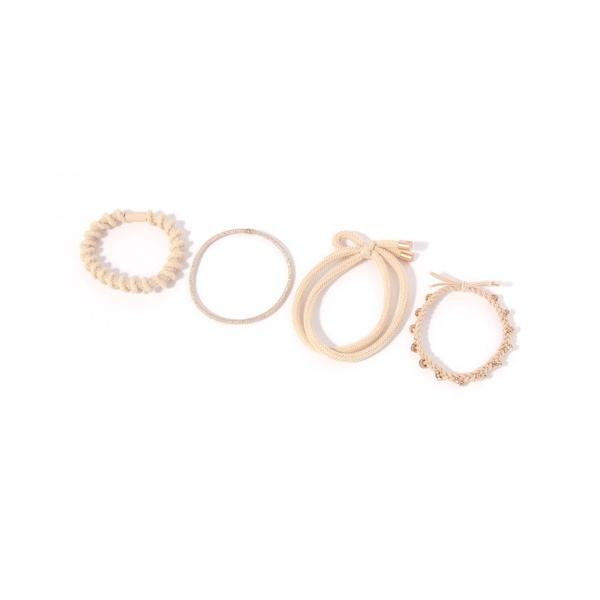 ZOZO問い合わせ番号:103505685ショップ:LAKOLE，ラコレブランド:LAKOLE，ラコレ商品名:ビーズ編みヘアゴム4点セット / 643285カテゴリ:ヘアアクセサリー>ヘアゴムブランド品番:643285素材:ゴム　アク...