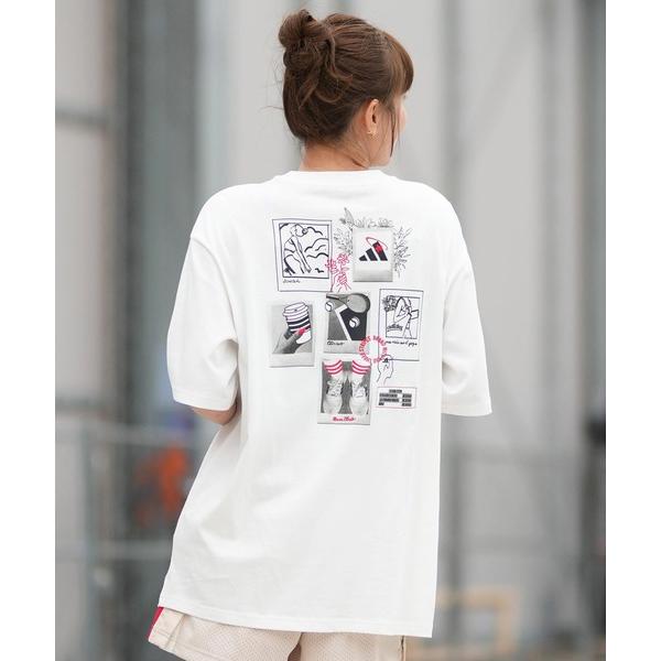 ZOZO問い合わせ番号:103506129ショップ:ムラサキスポーツ，ムラサキスポーツブランド:adidas，アディダス，ムラサキスポーツ，ムラサキスポーツ商品名:adidas/アディダス Ｗ  オーバーサイズ　バックグラフィックＴシャツ ...