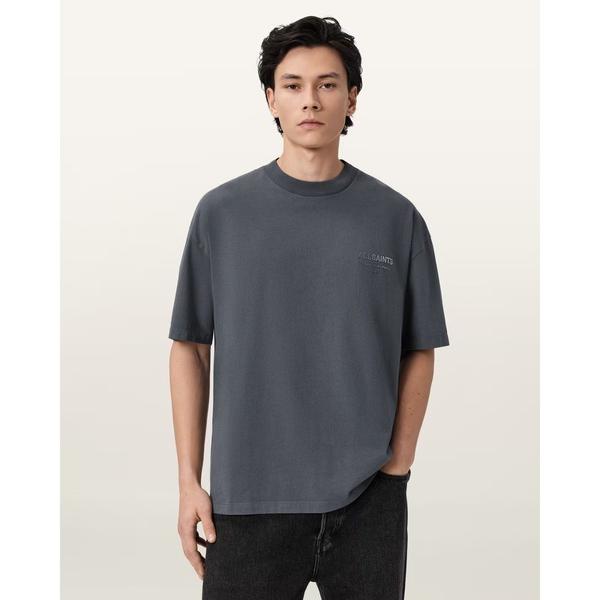 ZOZO問い合わせ番号:103506587ショップ:ALLSAINTS，オールセインツブランド:ALLSAINTS，オールセインツ商品名:XANDER FLOCKED LOGO OVERSIZED T-SHIRT | XANDER フロック...