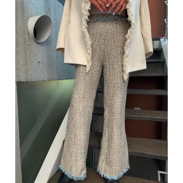 ZOZO問い合わせ番号:103507263ショップ:VIBGYOR，ヴィブジョーブランド:ENCLOSURE，エンクロージャー，VIBGYOR，ヴィブジョー商品名:【ENCLOSURE】Tweed fringe wide pantsカテゴリ...