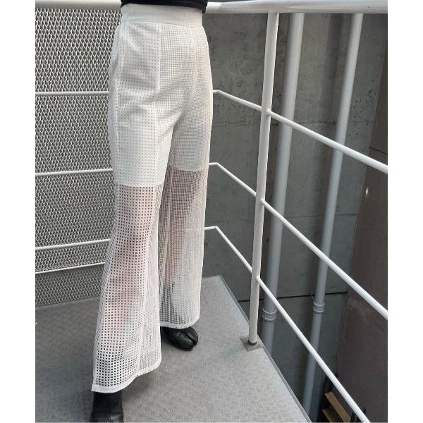 ZOZO問い合わせ番号:103507294ショップ:VIBGYOR，ヴィブジョーブランド:ENCLOSURE，エンクロージャー，VIBGYOR，ヴィブジョー商品名:【ENCLOSURE】Double square mesh flare pa...