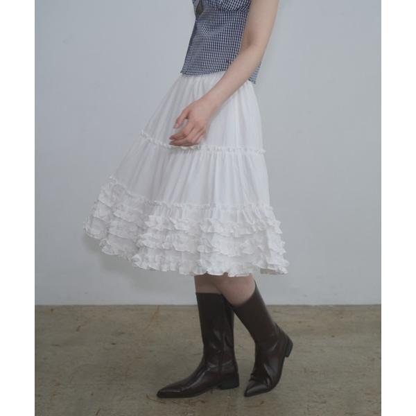 ZOZO問い合わせ番号:103508059ショップ:IF Div.，アイエフディビジョンブランド:FEKETE，フェケテ商品名:frill midi flared skirt / フリルボリュームスカートカテゴリ:スカート>スカートブ...